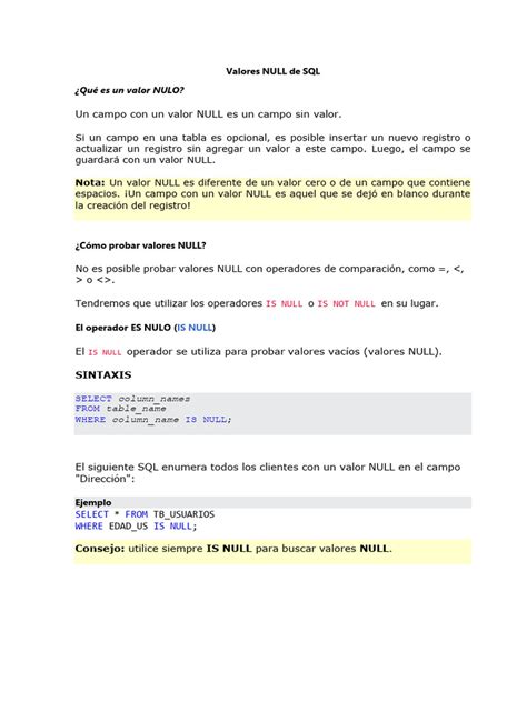 4 Sql Not Null Pdf