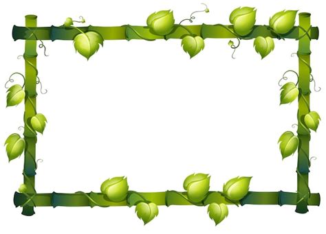 대나무 프레임 무료 벡터