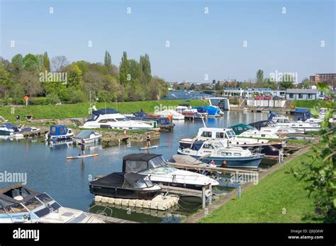 Boats Moored In Thames Ditton Marina Thames Ditton Surrey England