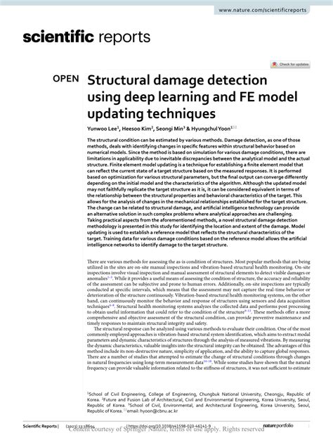 Pdf Structural Damage Detection Using Deep Learning And Fe Model