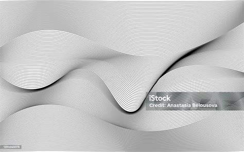 기하학적 추상 구성 파도 흰색 배경에 선이 있습니다 줄의 스트립 또는 테이프 흑백 그래픽 0명에 대한 스톡 벡터 아트 및 기타 이미지 Istock