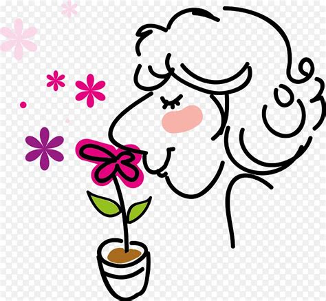 闻花的女孩矢量图png图片素材下载图片编号ygebajdw 免抠素材网