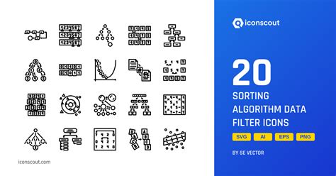 Sorting Algorithm Data Filter Icon Pack 20 Free Download User