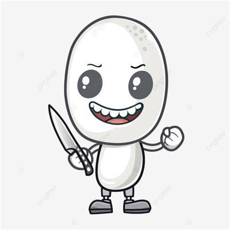 칼을 들고 있는 정신병자로 귀여운 요리 숟가락 마스코트 미치광이 무서운 폭행 Png 일러스트 및 이미지 에 대한 무료 다운로드 Pngtree
