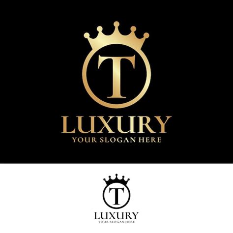 편지 T 크라운 로고 디자인 템플릿 영감 벡터 일러스트 레이 션 프리미엄 벡터