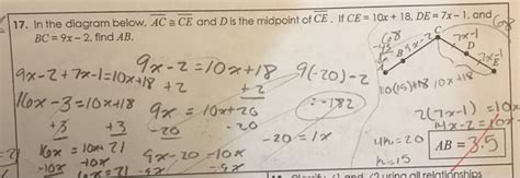 Solved 17 In The Diagram Below AC CE And D Is The Chegg Com
