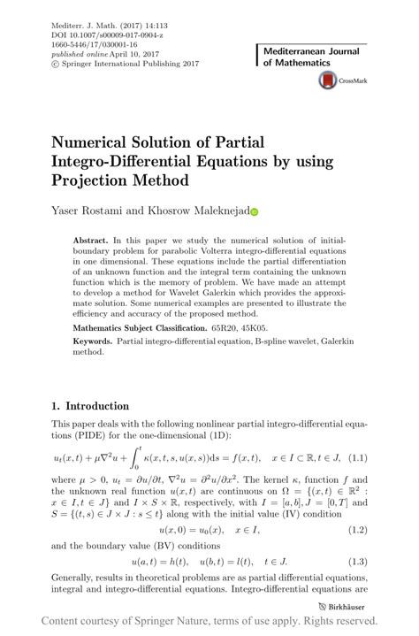 Numerical Solution Of Partial Integro Differential Equations By Using