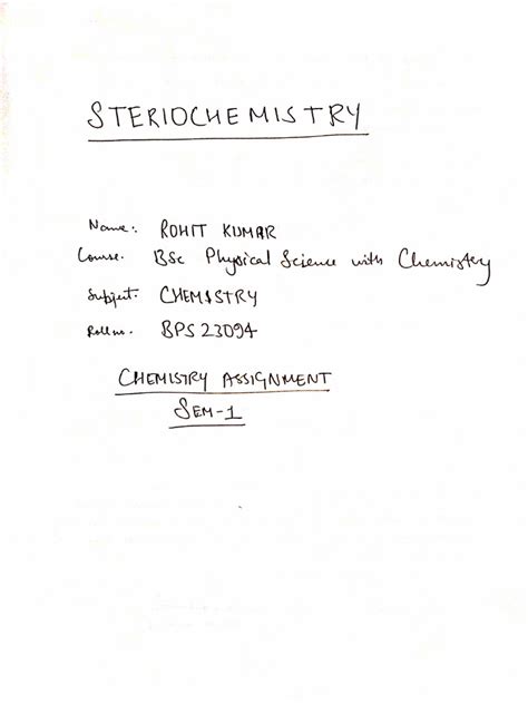 Stereochemistry Notes Pdf