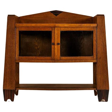 Amsterdamse School Cabinet In Oak And Macassar Netherlands 1930s For