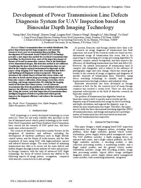Development Of Power Transmission Line Defects Diagnosis System For Uav