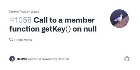 Call To A Member Function GetKey On Null Issue 1058 Laravel Nova