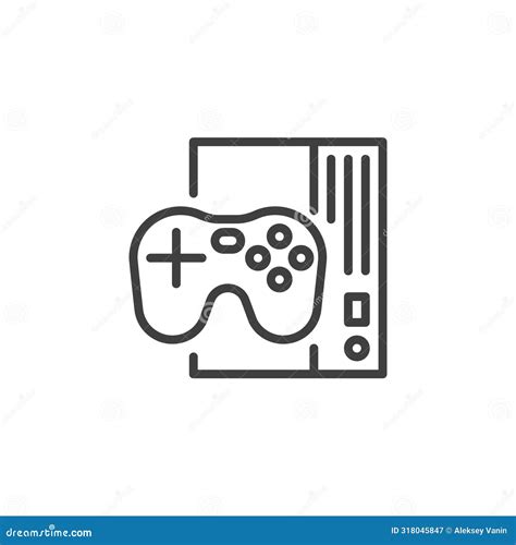 Gaming Console Controller Line Icon Stock Vector Illustration Of Pictogram Symbol 318045847