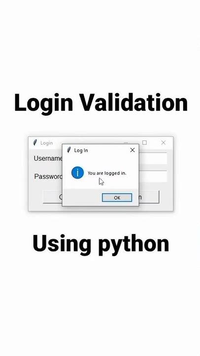 Login Validation Using Tkinter Python Youtube