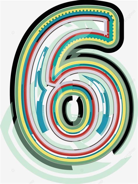 Abstrak Berwarna Warni Nomor 6 Abc Siluet Huruf Vektor Abc Bayangan