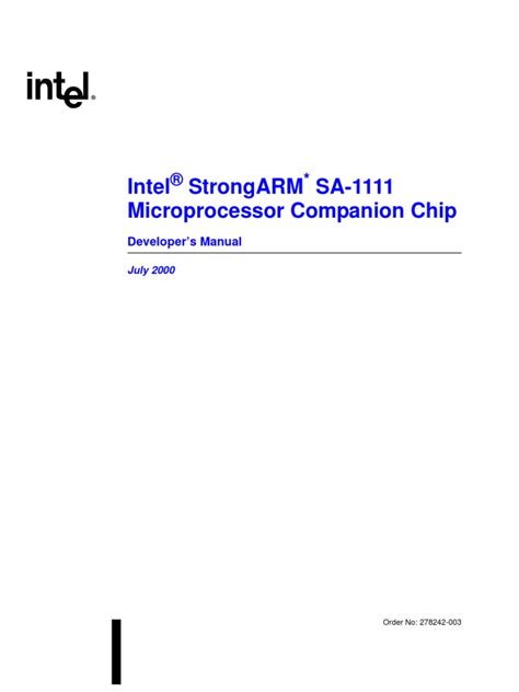 Intel Strongarm Sa 1111 Microprocessor Companion Chip Developers