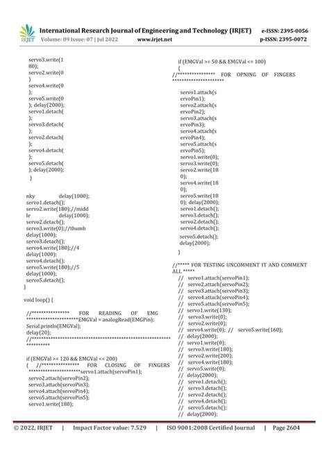 Prosthetic Hand Control Using Emg Sensor Pdf Computer Peripherals Computing