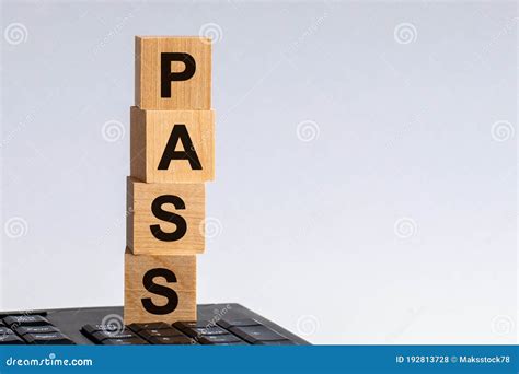 Pass Word Made With Building Blocks Positive Answer Concept Stock