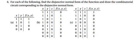 Solved 6 For Each Of The Following Find The Disjunctive