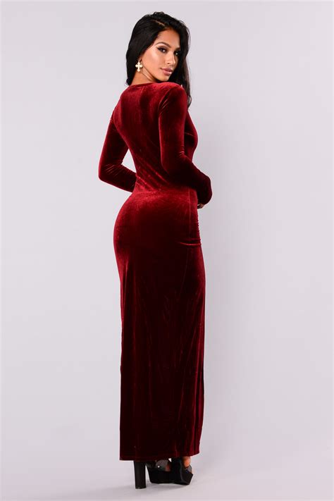 Love Sex Magic Velvet Dress Wine Fashion Nova