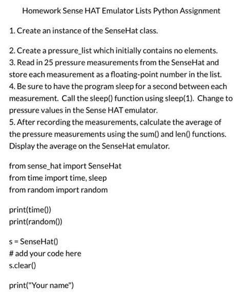Solved Homework Sense Hat Emulator Lists Python Assignment