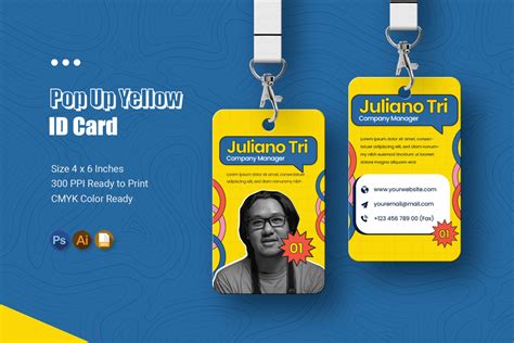 Pop Up Yellow Id Card