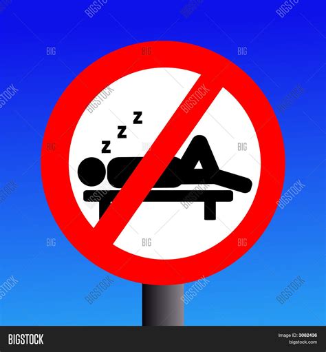 No Sleeping Sign Image And Photo Free Trial Bigstock