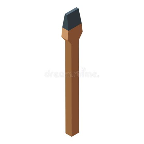 Chisel Tool For Carpentry Isometric Icon Illustrating Carving Stock Vector Illustration Of