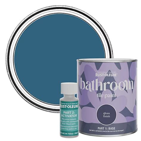 Rust Oleum Cobalt Gloss Bathroom Tile Paint 750ml