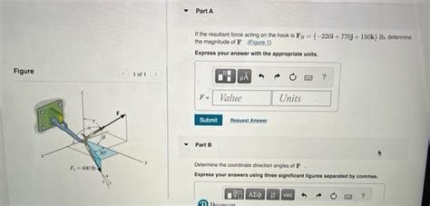Solved Part A Of The Resultant Force Acting On The Hook Is