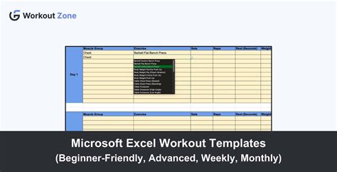 Workout Excel Template