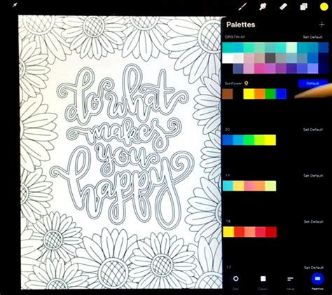 Digital Coloring In The Procreate App Adult Coloring Tutorial