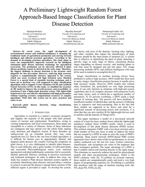 Pdf A Preliminary Lightweight Random Forest Approach Based Image