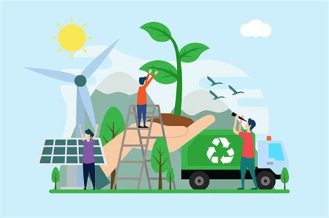 에너지 그래픽 생태 에너지 일러스트 벡터에 있는 작은 사람들의 생태 창조적 인 삽화 벡터 지구를 저장 에너지 절약 지구의 날 개념 벡터 개념에 대한 스톡 벡터 아트 및 기타