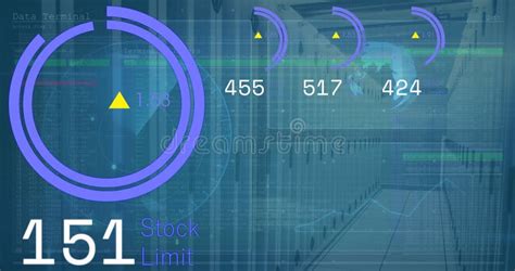 Image Of Digital Data Processing And Digital Interface And Grid Over