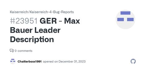 Ger Max Bauer Leader Description · Issue 23951 · Kaiserreich