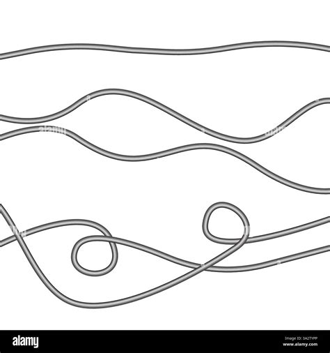 Abstract Rope Lines Gray Vector Illustration Wavy Loop Design Minimalist White Background