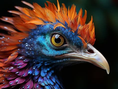 Premium Ai Image Close Up Of A Peacock