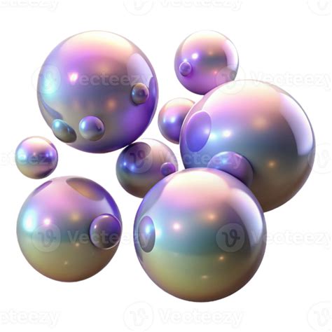 Elegant Modern A Field Of Floating Orbs With Iridescent Surfaces And Varying Sizes Lit By A
