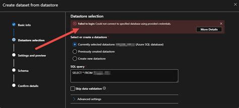 Failed To Login When Creating Dataset From Datastore Using Azure