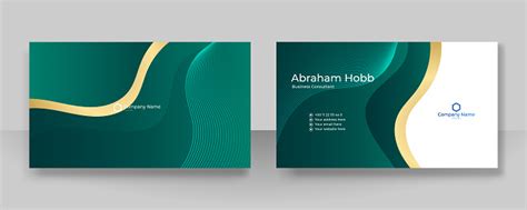 현대 우아한 간단한 깨끗한 짙은 녹색 골드 화이트와 블랙 명함 디자인 벡터 템플릿 창조적 인 전문 기술 기업 스타일 0명에 대한
