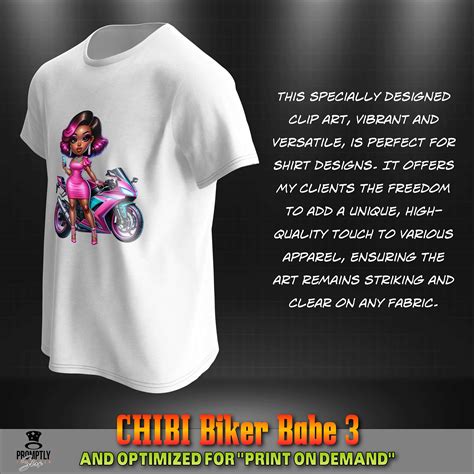 Chibi Biker Babe 3 Clipart Png Digital Art Bundle Digital Download