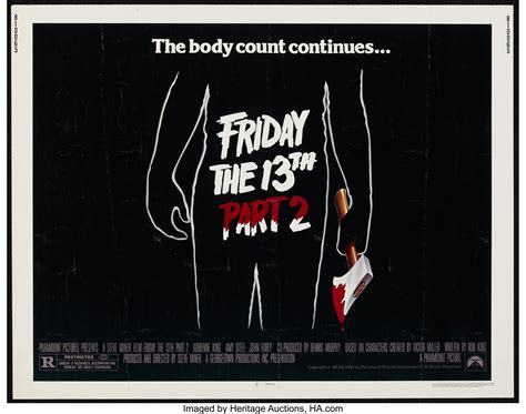 Friday The 13th Part Ii Paramount 1981 Half Sheet 22 X 28