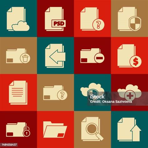 파일 문서 업로드 클라우드 추가 재무 알 수 없음 다음 페이지 화살표 폴더 삭제 클라우드 스토리지 텍스트 및 빼기 아이콘이 있는 문서를 설정합니다 벡터 개념에 대한 스톡