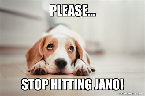 Please Stop Hitting Jano Meme Generator