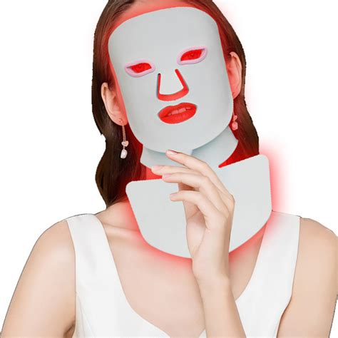 Badu.bg Нови силиконови 7 цвята LED маски за лице Photon Neck Red Light ...