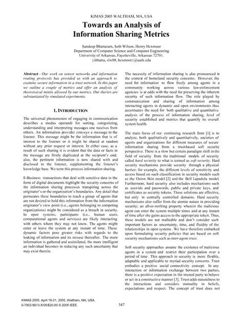 Towards An Analysis Of Information Sharing Metrics IEEE Conference Publication IEEE Xplore