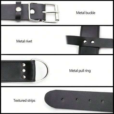 Mfmyee Bondage Hood Harness Restraints Head Suspension Leather Constraint Collar Fetish Mask