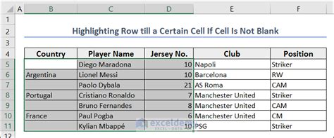 How To Highlight Row If Cell Is Not Blank Exceldemy