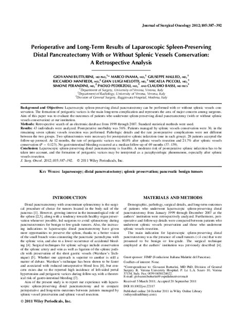 Pdf A Comparative Analysis Of Laparoscopic Splenic Vessel Preserving Vs Warshaw Distal