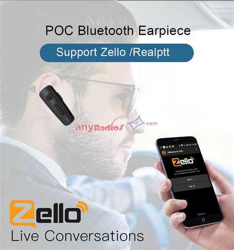 POC Bluetooth Headset For Zello PTT App Walkie Talkie Phone Android System